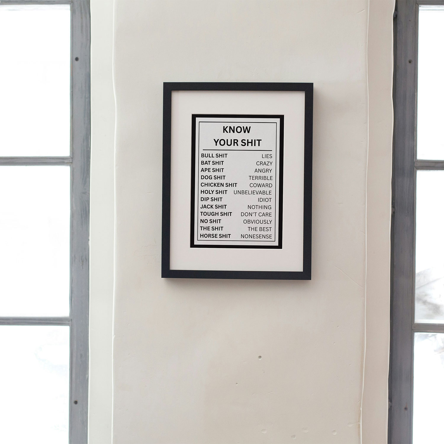 Funny "Know Your Shit" Gallery Wall Print A4 - Lunabuloona